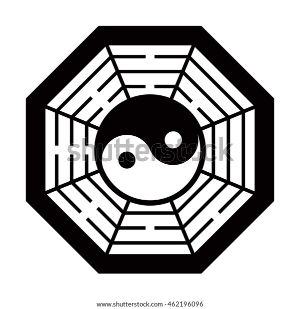 Yin Yang Symbol Map Eight Symbol: vector de stock (libre de regalías ...