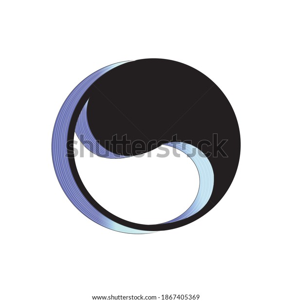 Ying Yang Logo Black On White Stock Vector (Royalty Free) 1867405369 ...
