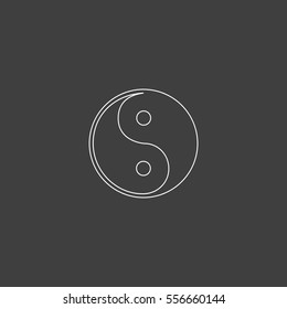 Yingyang Outline Vector Icon Contour Line Stock Vector (Royalty Free ...
