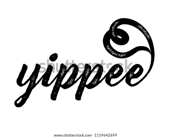Yippee Hand Lettering Heart Shape Stock Vector (Royalty Free ...
