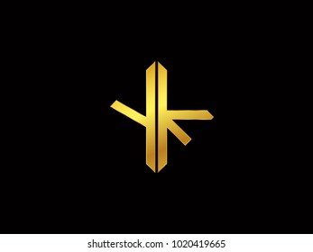 Yk Square Shape Gold Color Logo Stock Vector (Royalty Free) 1020419665 ...