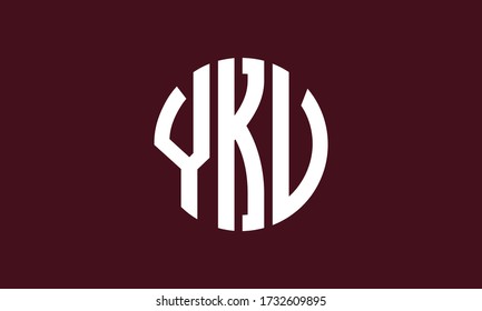 Ykn Circle Emblem Abstract Monogram Letter Stock Vector (Royalty Free ...