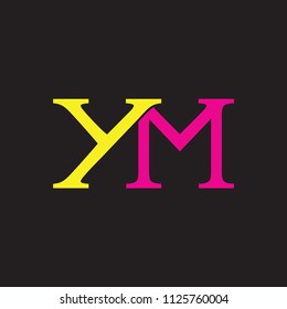Ym Logo Letter Design Black Background 스톡 벡터(로열티 프리) 1125760004 ...