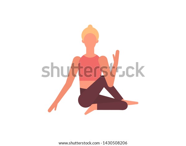 Yoga Ardha Matsyendrasana Half Spinal Twist Stock Vector (Royalty Free ...