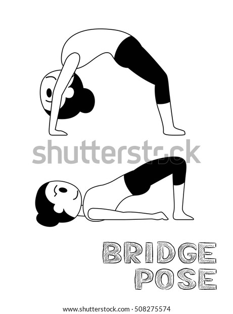 Yoga Bridge Pose Cartoon Vector Illustration Stock Vector (Royalty Free ...