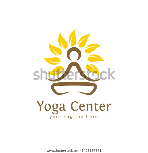 Yoga Emblem Abstract Tree Pose Isolated Stock Vector (Royalty Free ...