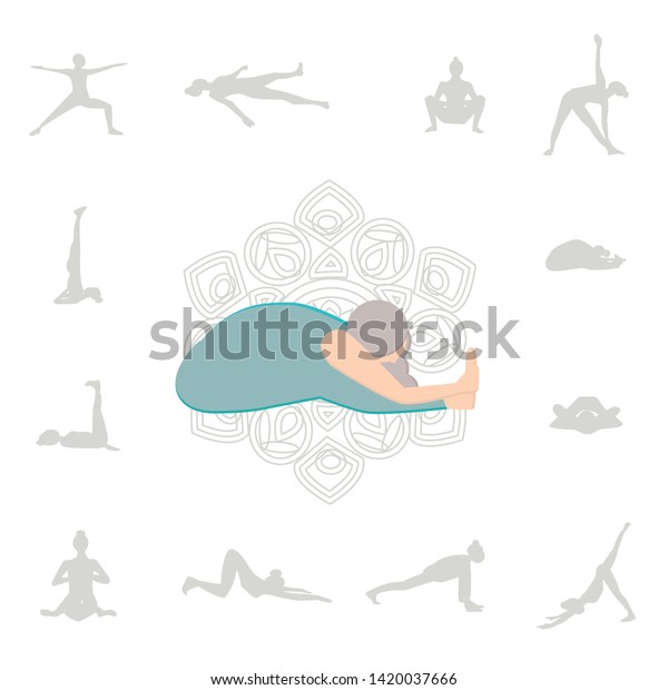 Yoga Forward Fold Pose Sign Trendy Stock Vector (Royalty Free ...