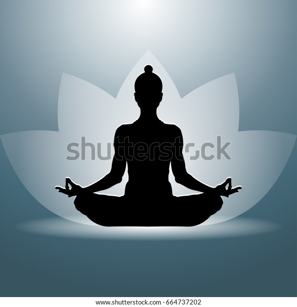 Yoga Girl Lotus Pose Lotus Position Stock Vector Royalty Free