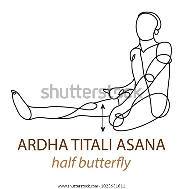 Yoga Half Butterfly Pose Vector Icon Stock Vector (Royalty Free ...