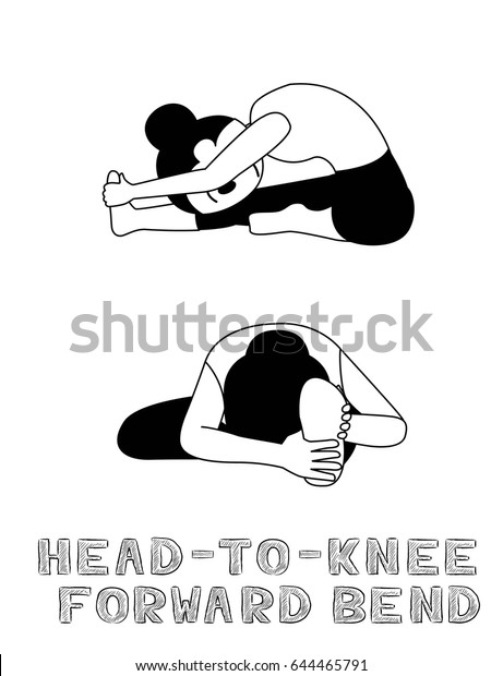 Yoga Headtoknee Forward Bend Cartoon Vector Stock Vector (Royalty Free ...