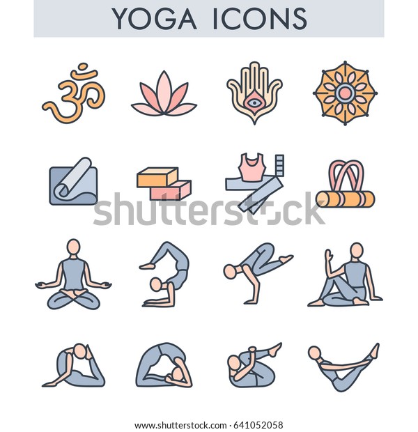Yoga Icons Stock Vector (Royalty Free) 641052058 | Shutterstock
