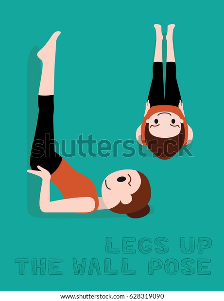 Yoga Legsupthewall Pose Cartoon Vector Illustration Stock Vector ...