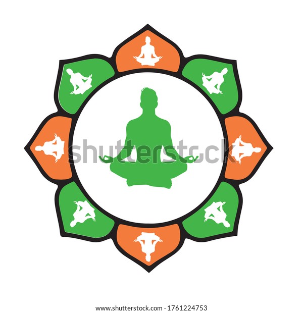 Yoga Meditation Relax Pose Circle Stock Vector (Royalty Free ...