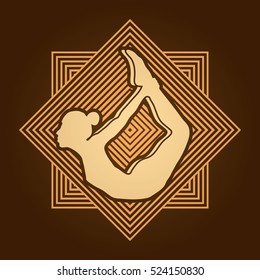 Yoga Pose Designed Using Line Square Stock Vector (Royalty Free) 437519227