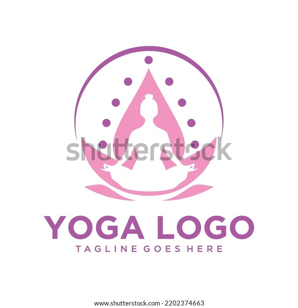 Yoga Pose Logo Design Vector Stock Vector (Royalty Free) 2202374663 ...
