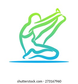 Yoga Pose Symbol White Background Stock Vector (Royalty Free) 273167960 ...