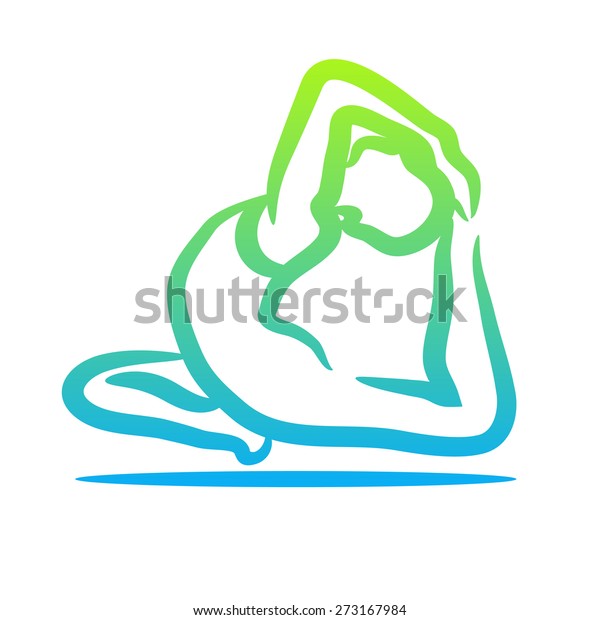 Yoga Pose Symbol White Background 스톡 벡터(로열티 프리) 273167984 | Shutterstock