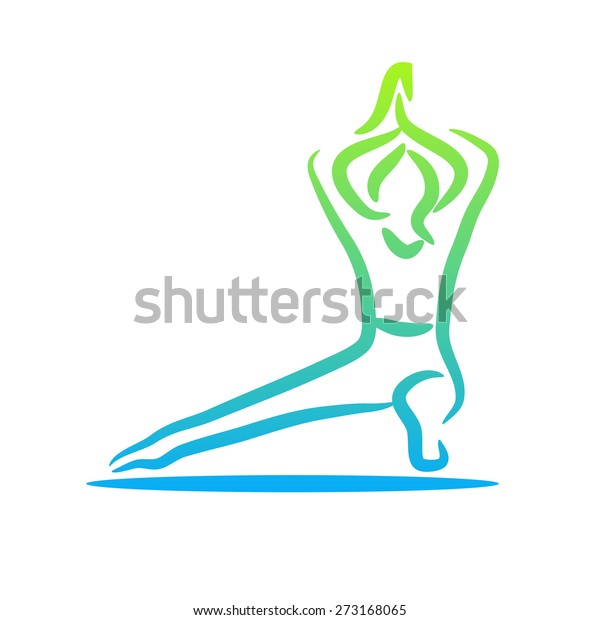 Yoga Pose Symbol White Background Stock Vector (Royalty Free) 273168065 ...