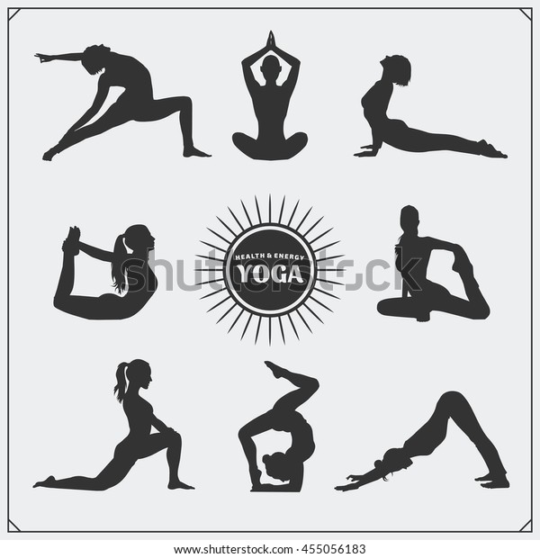 Yoga Poses Yoga Logo Stock Vector (Royalty Free) 455056183 | Shutterstock