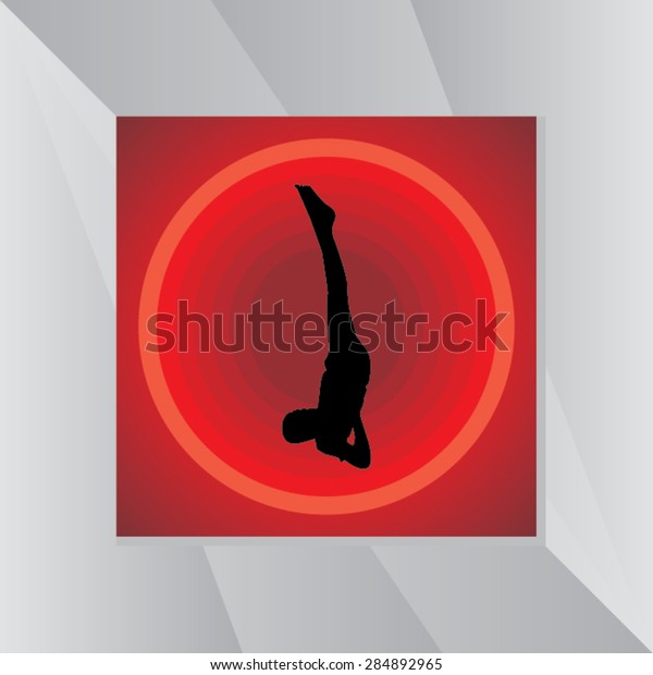 Yoga Posture Over Red Background Vector Stock Vector (Royalty Free ...