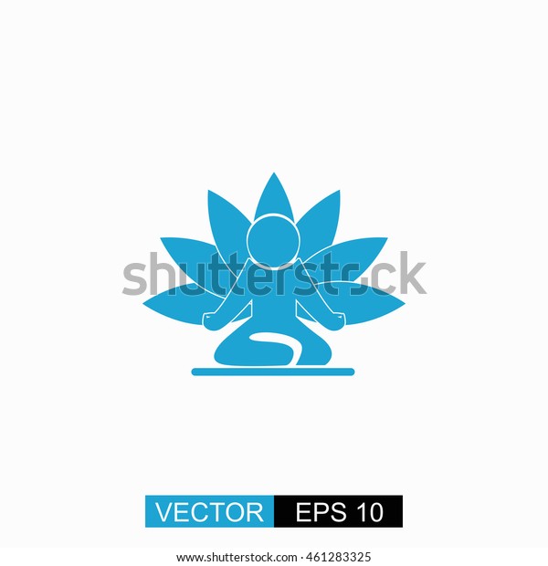 Yoga Vector Isolated Blue Icon On Stock Vector (Royalty Free) 461283325 ...