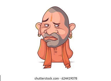Yogi Adityanath Angry Vector Illustration Isolated Stock Vector ...