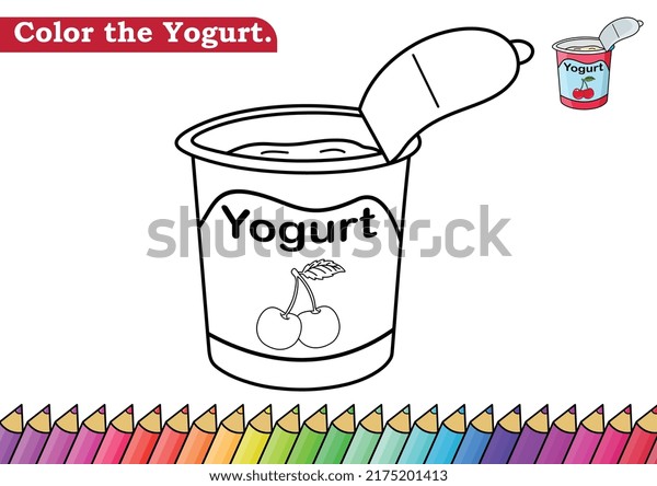 Stock vektor „Yogurt Coloring Page Isolated Coloring Book“ (bez ...
