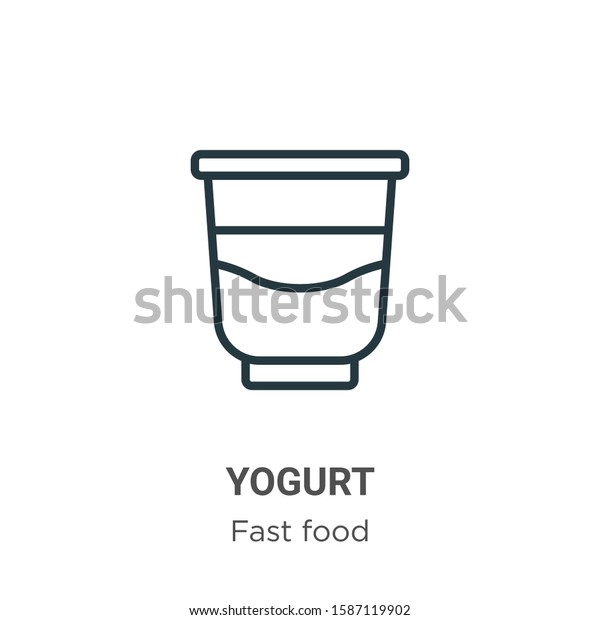 Yogurt Outline Vector Icon Thin Line Stock Vector (Royalty Free ...