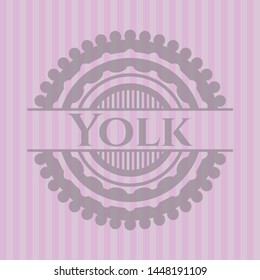 Yolk Realistic Pink Emblem Vector Illustration Stock Vector (Royalty ...