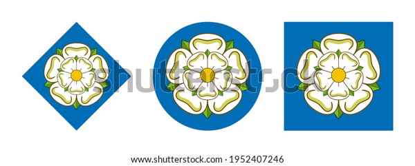 Yorkshire Flag Icon Set Isolated On Stock Vector (Royalty Free) 1952407246