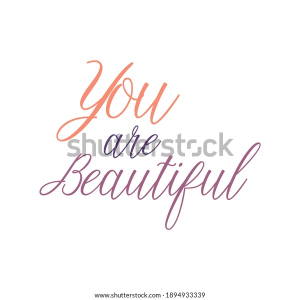 You Beautiful Text Art Modern Brush Stock Vector (Royalty Free ...