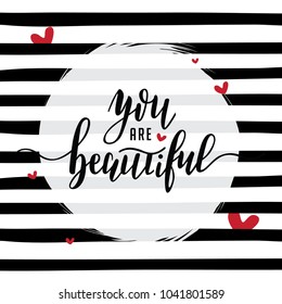 You Beautiful Vector Hand Lettering Sign Stock Vector (Royalty Free ...
