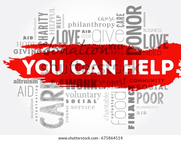You Can Help Word Cloud Collage Stock Vector (Royalty Free) 675864514