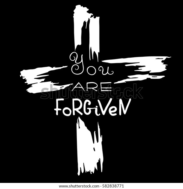 You Forgiven Bible Lettering Brush Calligraphy Stock Vector (Royalty ...