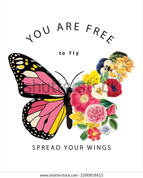 You Free Fly Slogan Text Colorful Stock Vector (Royalty Free ...