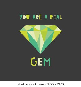 You Gem Card Vector Illustration Stock Vector (Royalty Free) 379957270 ...