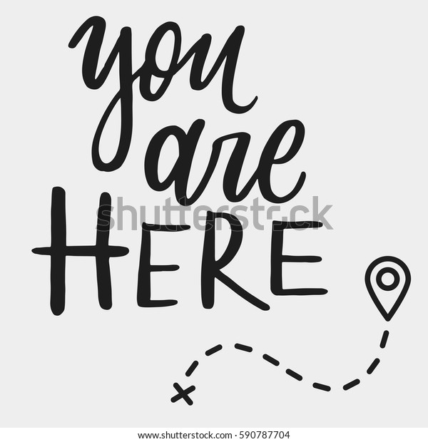 You Here Hand Drawn Lettering Print Stock Vector (Royalty Free ...