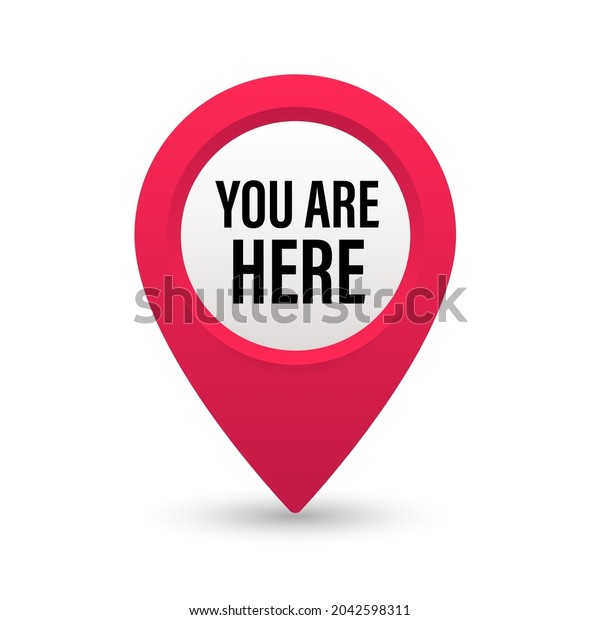 You Here Sign Icon Mark Destination Stock Vector (Royalty Free ...