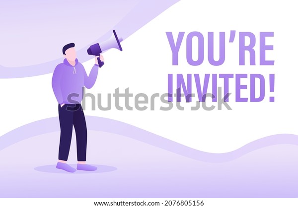 You Invited People Flat Style Vector Stock Vector (Royalty Free ...