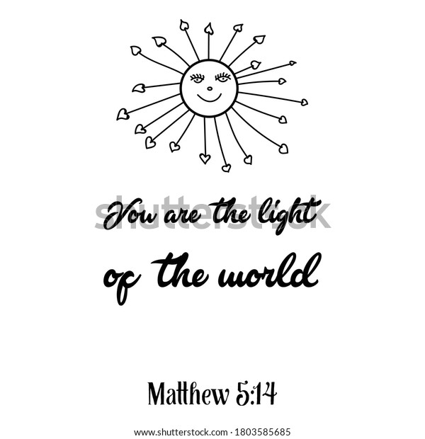 You Light World Bible Verse Quote Stock Vector (Royalty Free ...