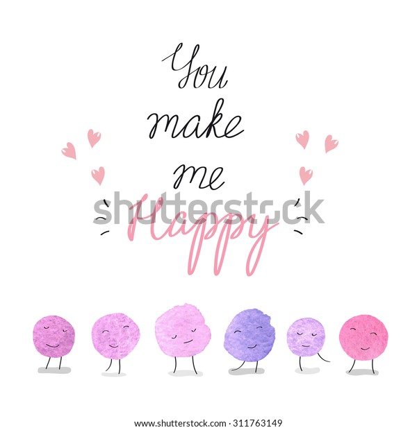 You Make Me Happycute Funny Cartoon Stock Vector (Royalty Free ...