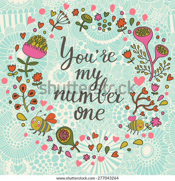 You My Number One Romantic Background Stock Vector (Royalty Free ...