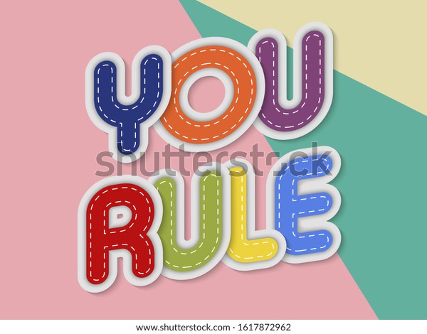 You Rule Letters Banner Border Stitches Stock Vector (Royalty Free ...