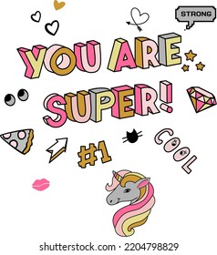 You Super Cool Unicorn Stock Vector (Royalty Free) 2204798829 ...