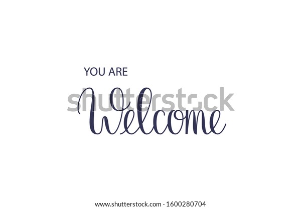You Welcome Hand Written Sign Vector Stock Vector (Royalty Free ...