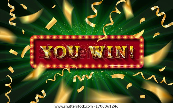 Ganaste un banner. Usted gana felicitaciones: vector de stock (libre de ...