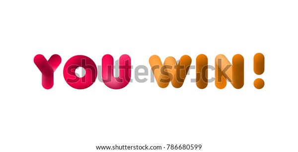 You Win Congratulations On Victory Cool Stock Vector (Royalty Free ...
