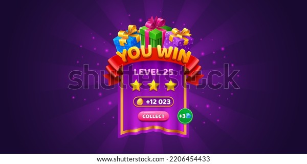 You Win Game Popup Banner Casino Stock Vector (Royalty Free) 2206454433 ...