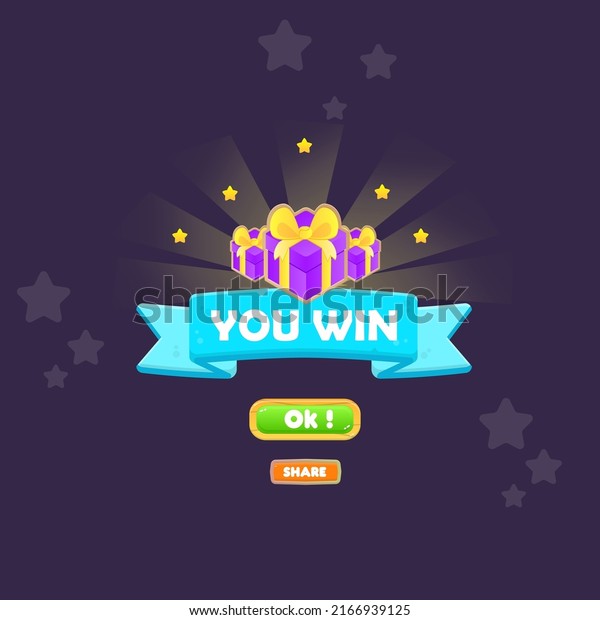 Vektor Stok You Win Game Ui Badge Pop (Tanpa Royalti) 2166939125 ...