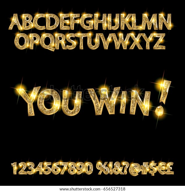 You Win Gold Alphabet Numbers On Stock Vector (Royalty Free) 656527318 ...